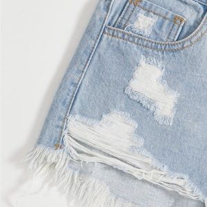 Shorts | Ripped Raw Cut Denim Shorts In Light Wash | Poshmark